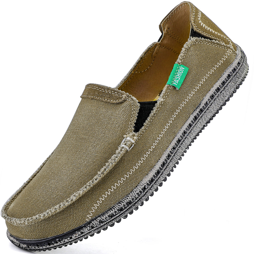 Men's Slip on Deck Shoes Canvas Loafer Vintage Flat Boat Shoes – Vilocy
